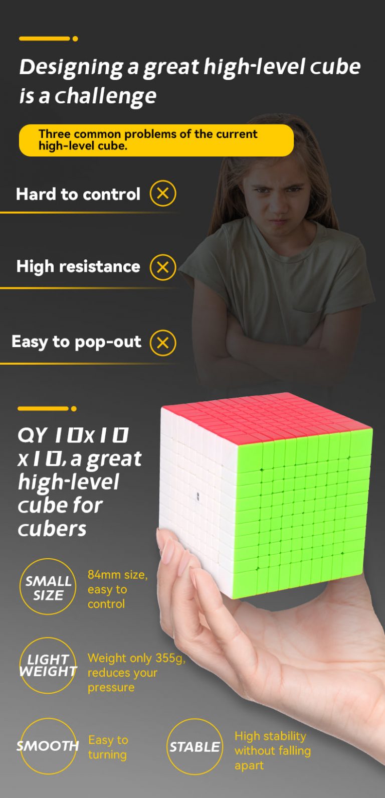 QiYi 10x10 Cube 10x10x10 ステッカーレス | smartship store