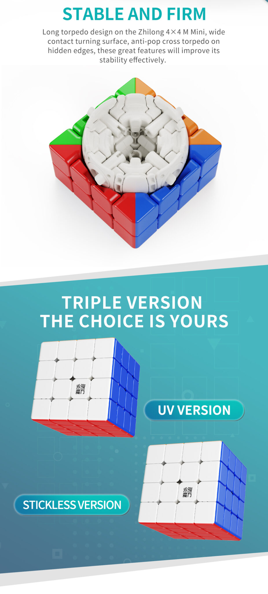 YJ Zhilong Mini M 4x4x4 UV-Coated ステッカーレス | smartship store