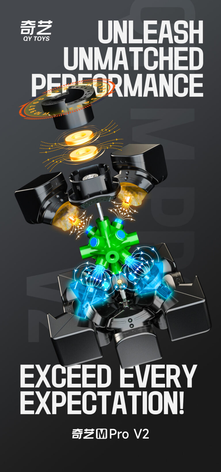 QiYi M Pro 3x3x3 V2 Flagship ステッカーレス | smartship store