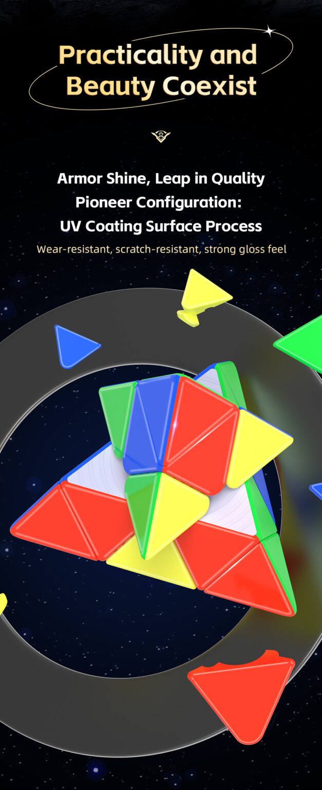 QiYi M Pro Pyraminx Pioneer UV-Coated ステッカーレス | smartship store
